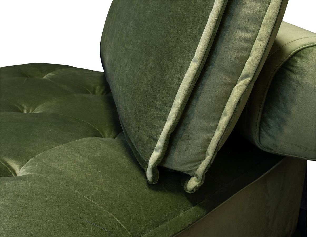 Shasta Sectional Piece in Emerald Green Velvet – Primitive Collections