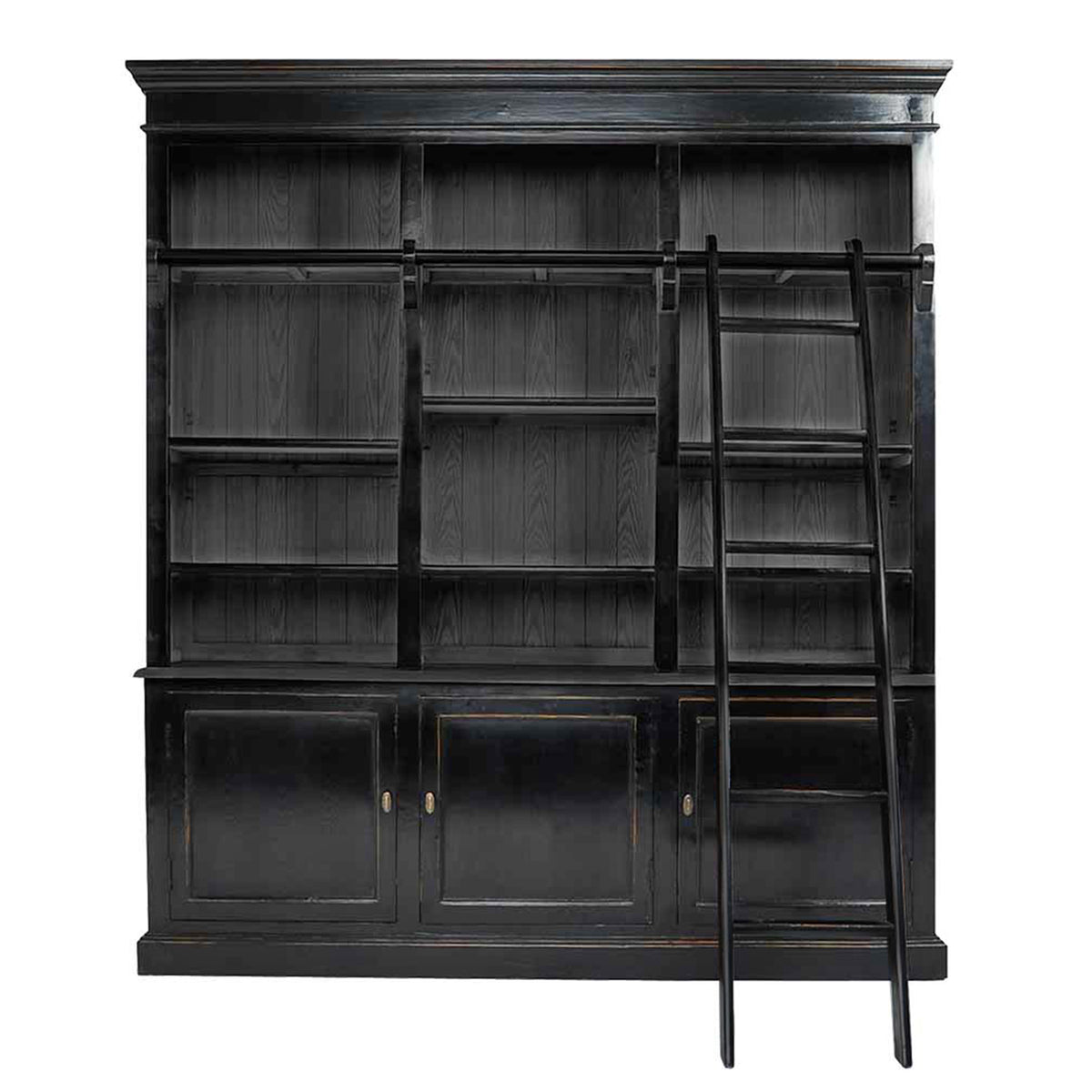 CAMBRIDGE LIBRARY W/LADDER-BLACK – Primitive Collections